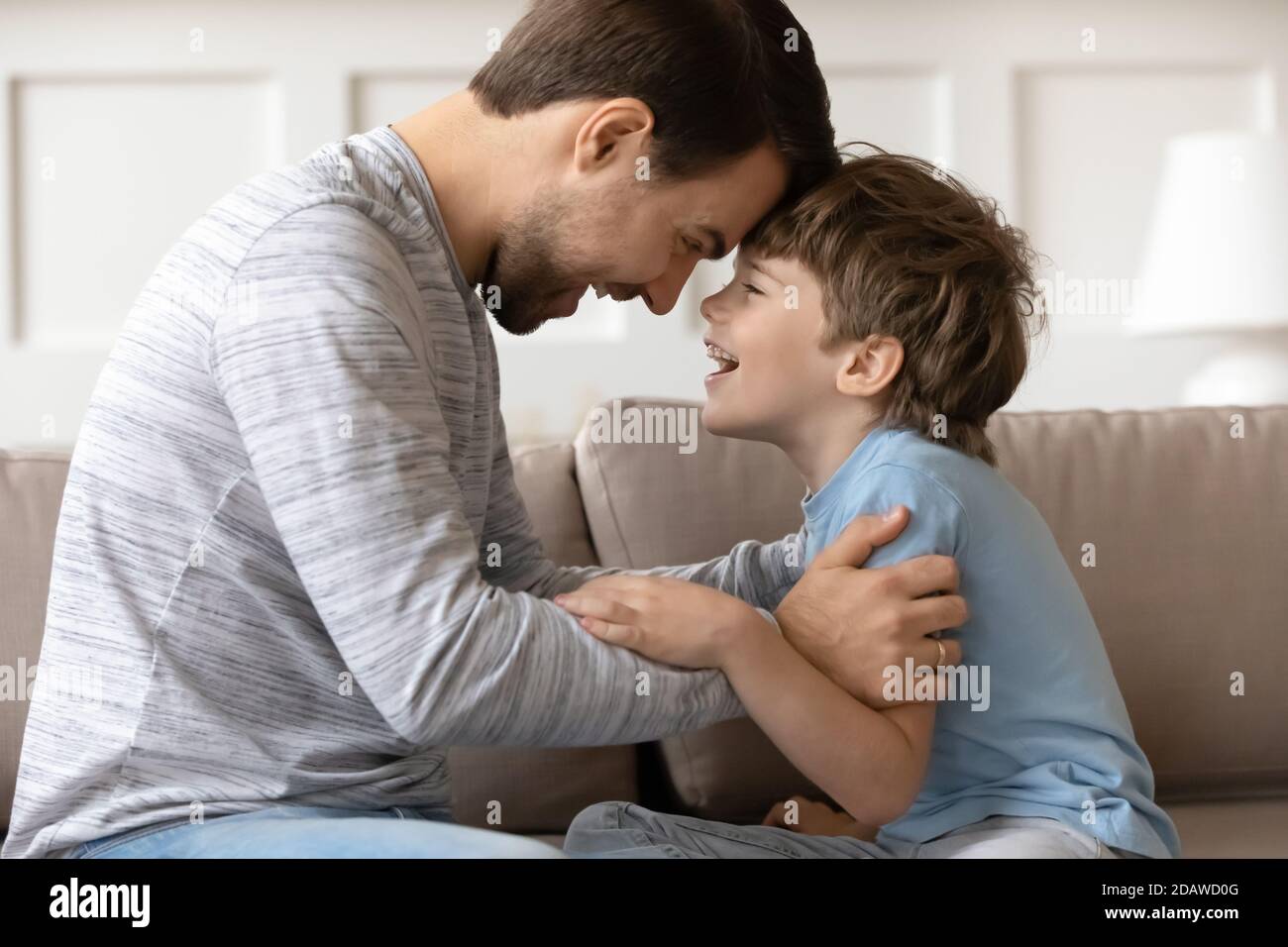 Two people foreheads touching hi-res stock photography and images - Alamy