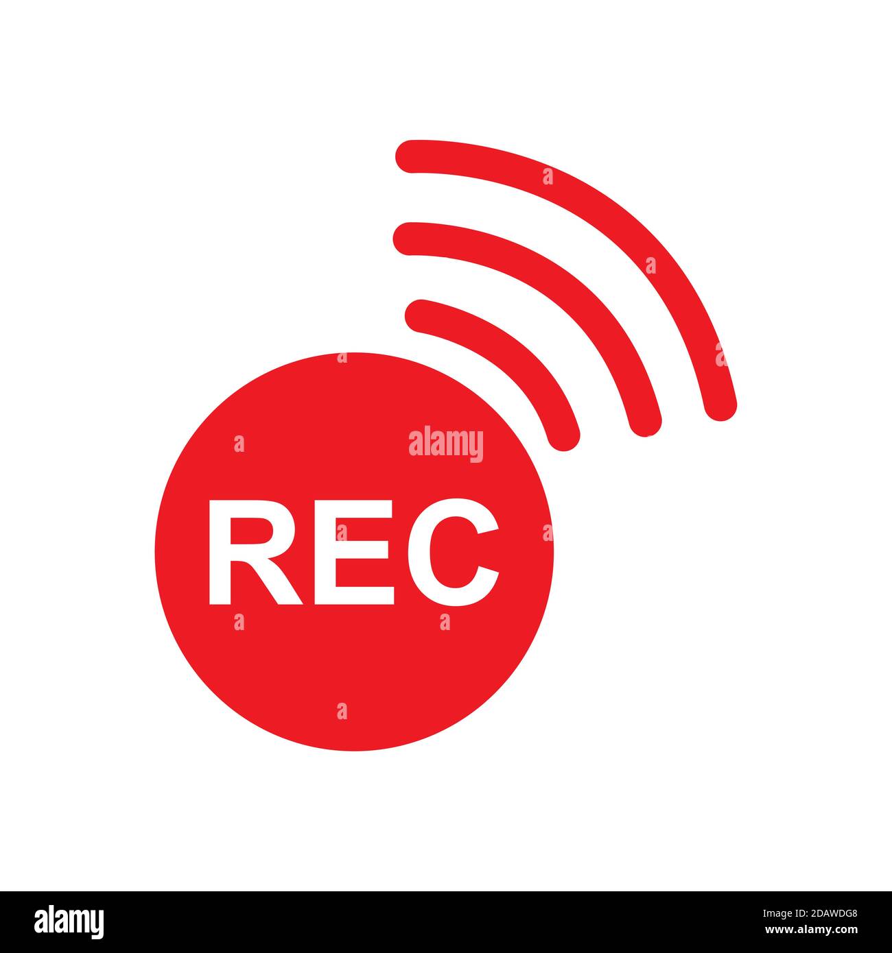 Recording sign button, red app panel, rec, vector symbol isolated on ...