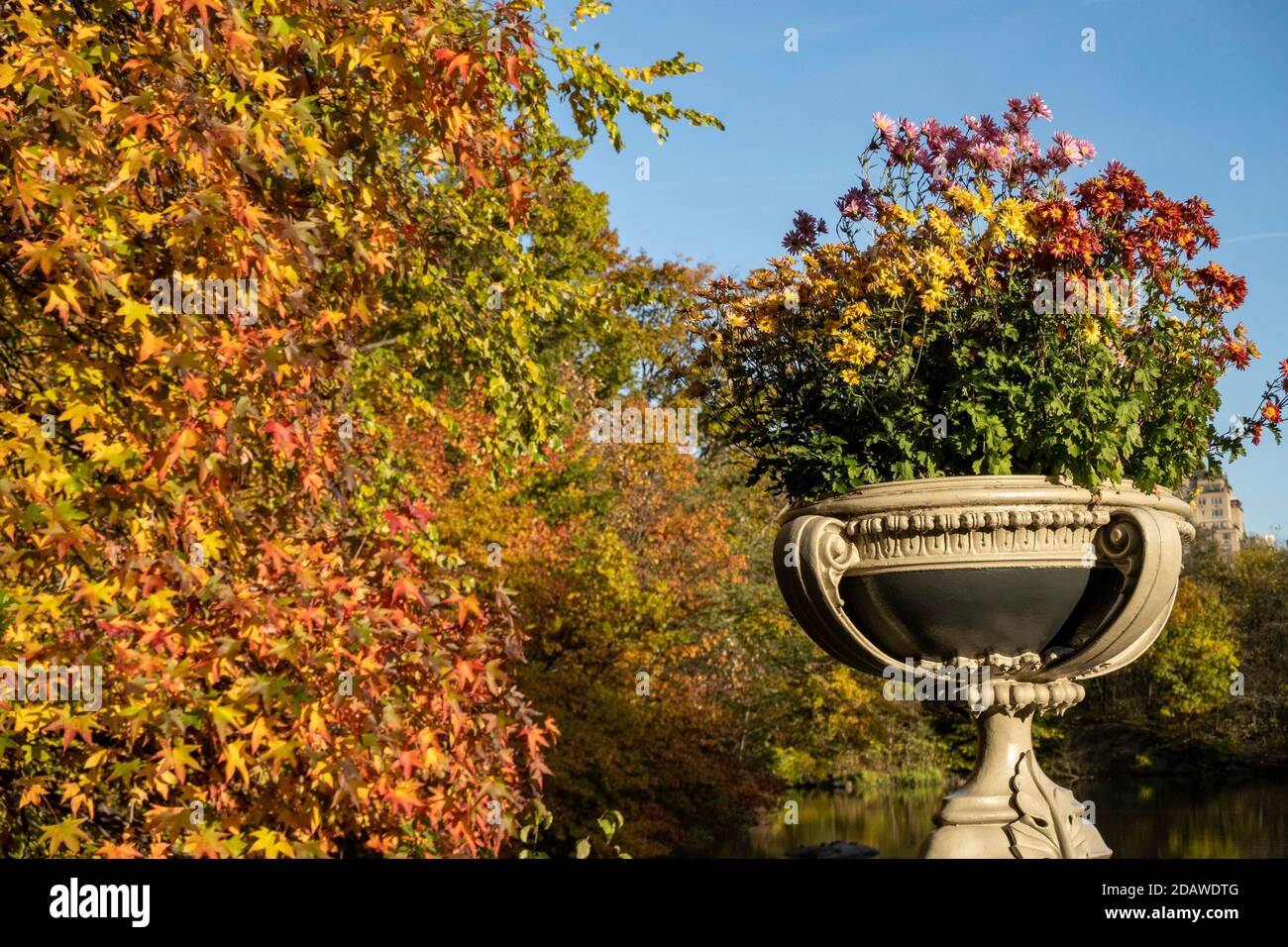Planter On Bow Bridge, Central Park, NYC, USA Stock Photo - Alamy