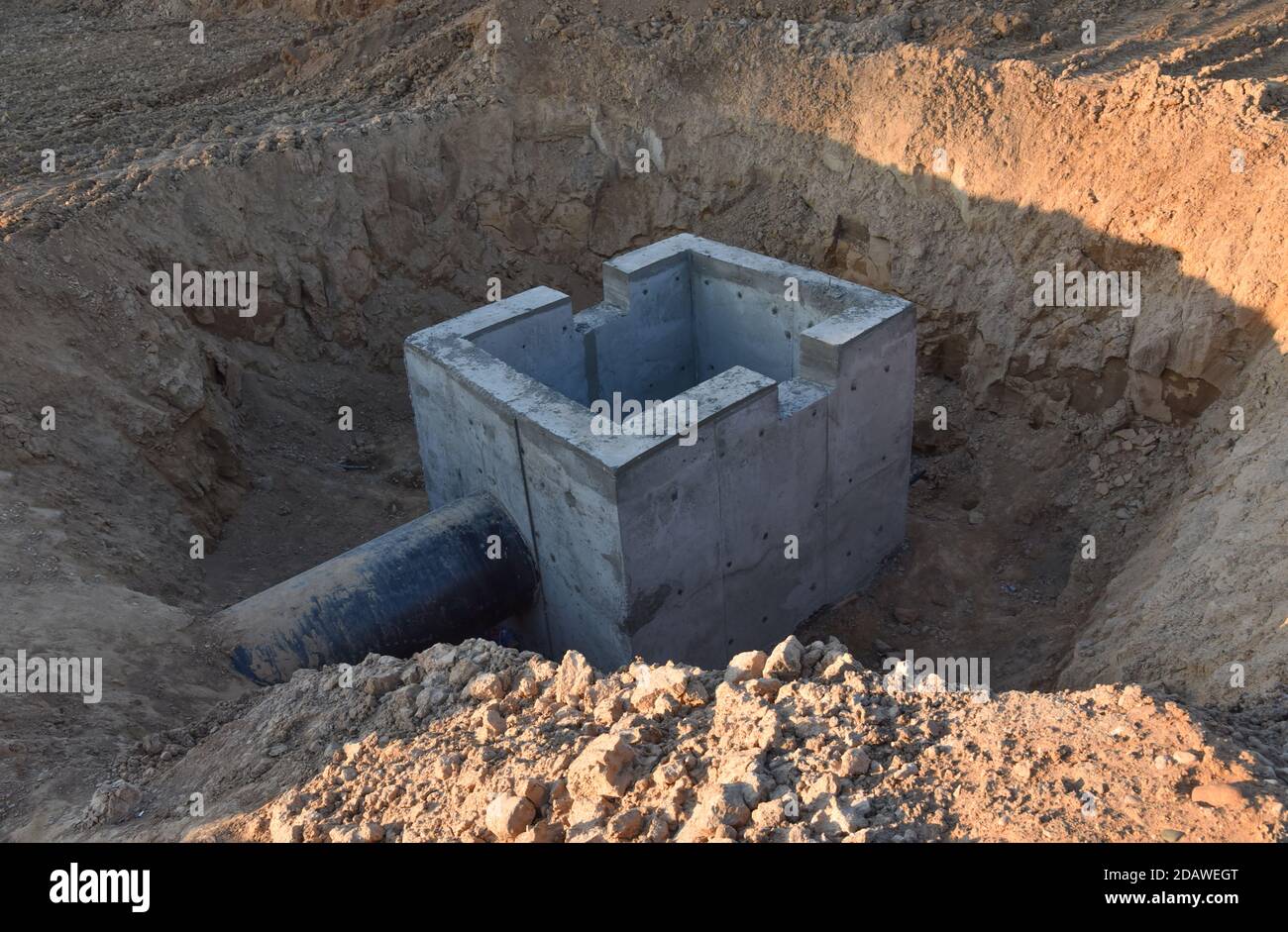 Construction of stormwater pits, sanitary sewer system distribution ...