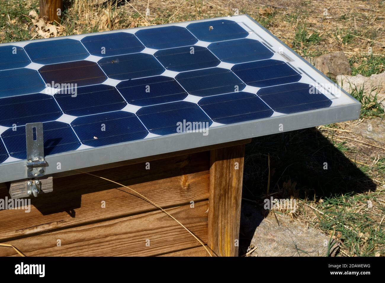 small installation with solar panel Stock Photo - Alamy