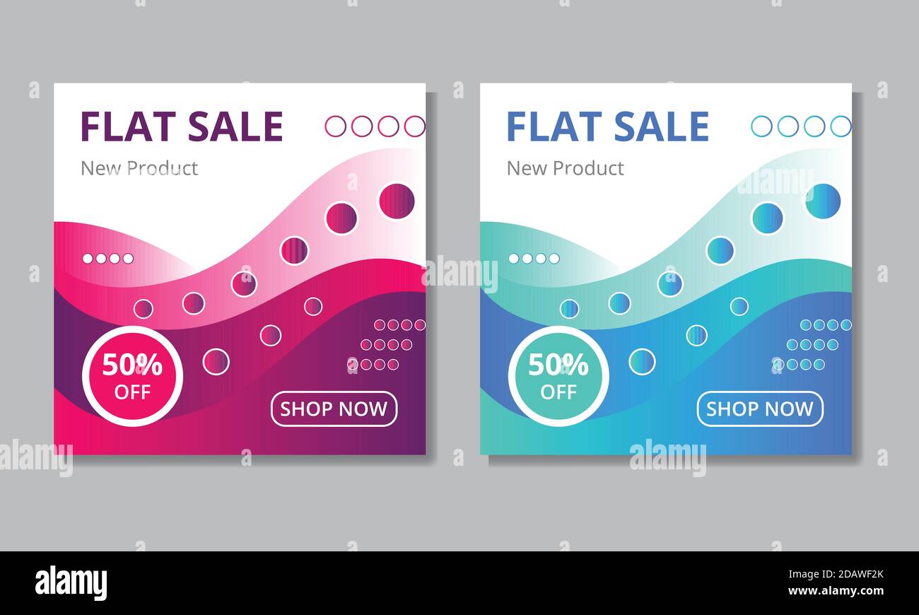 Social media concept flat sale post design template Stock Vector Image ...