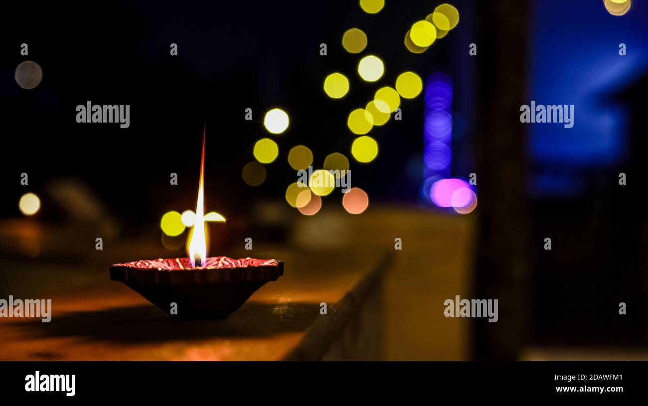 Diwali Celebration - Colorful and sparkling clay diya lamps ready for ...
