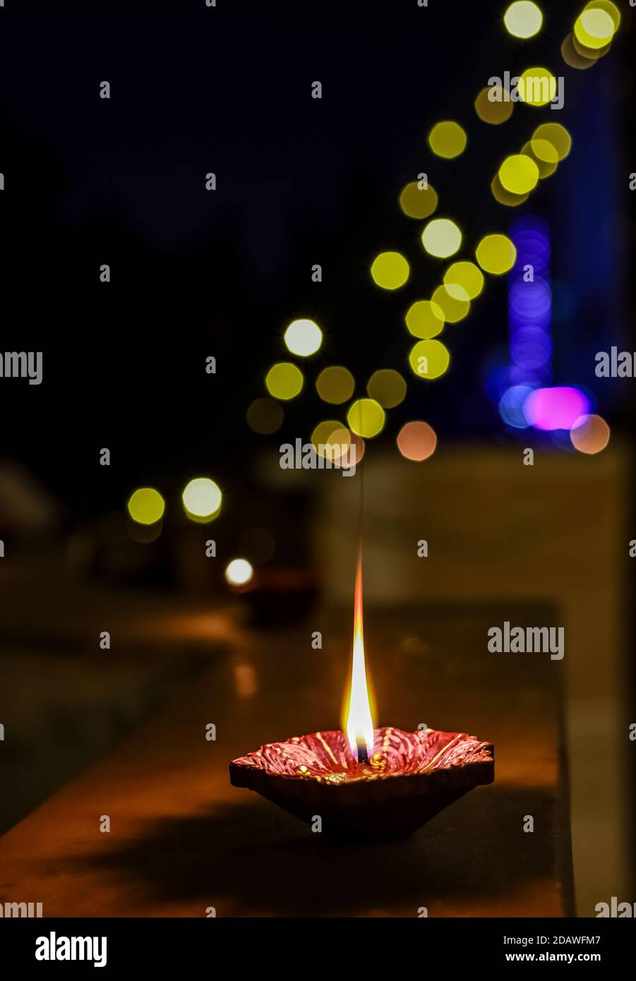 Diwali Celebration - Colorful and sparkling clay diya lamps ready for ...