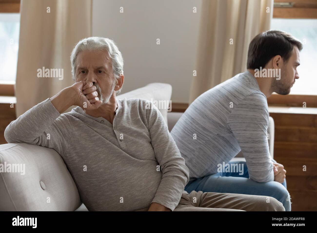 Father son grandfather unhappy hi-res stock photography and images - Alamy