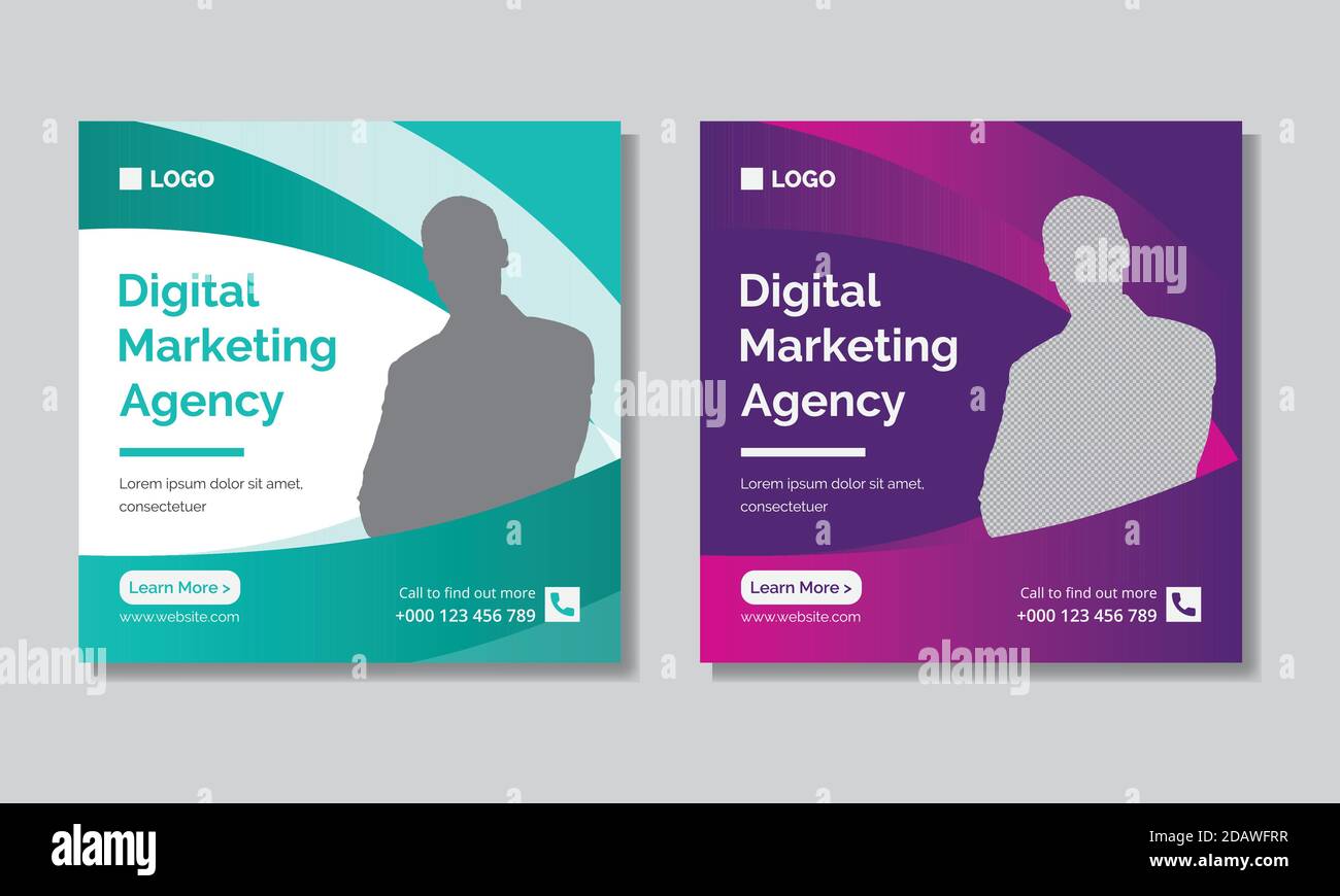 Digital Marketing Agency Vector Social Media Post Template Design ...