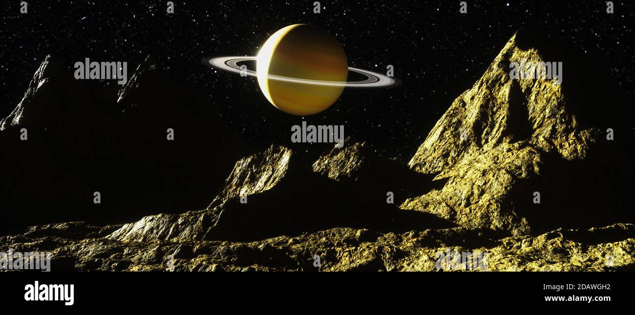 the planet saturn (3d rendering,this image elements furnished by NASA ...