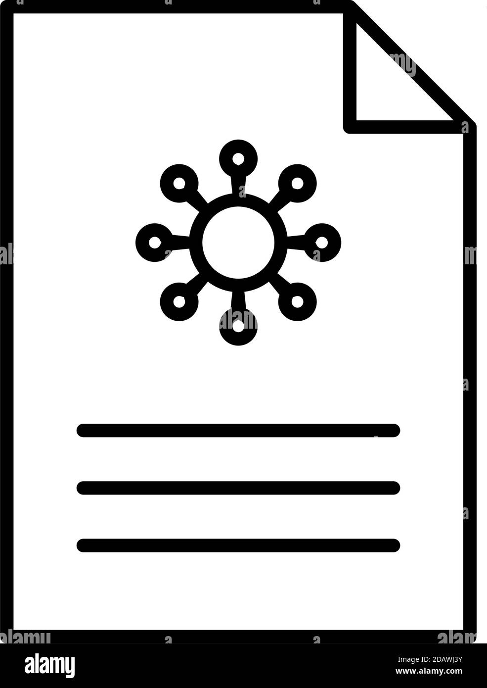 covid19 virus particle in medical test line style vector illustration ...
