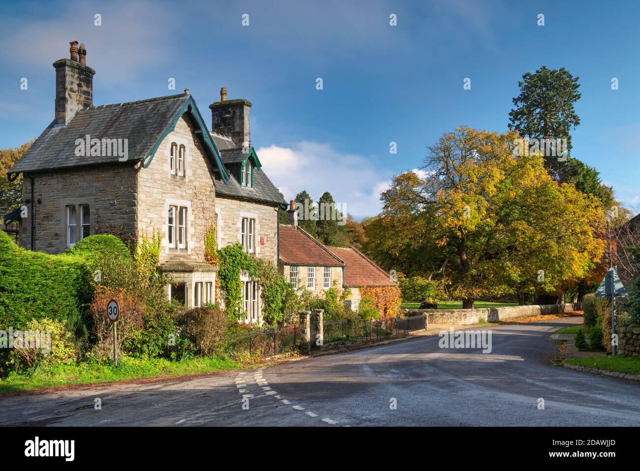 Autumn colours at the small village of Egton bridge on the North ...