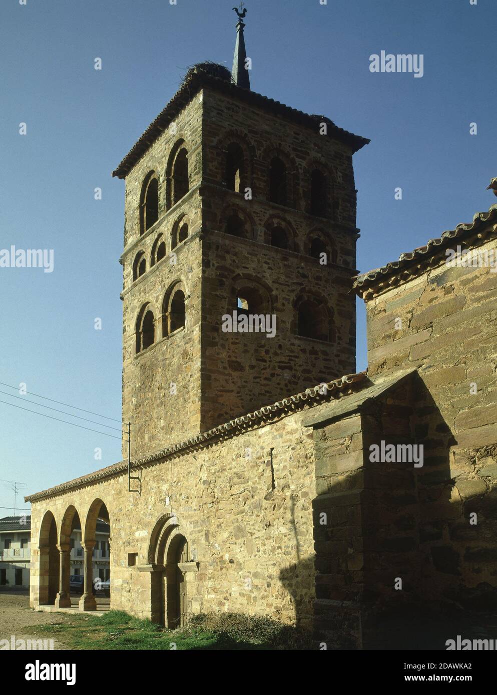 TORRE Y FACHADA. Location: MARIENKIRCHE. Tábara. Zamora. SPAIN Stock ...