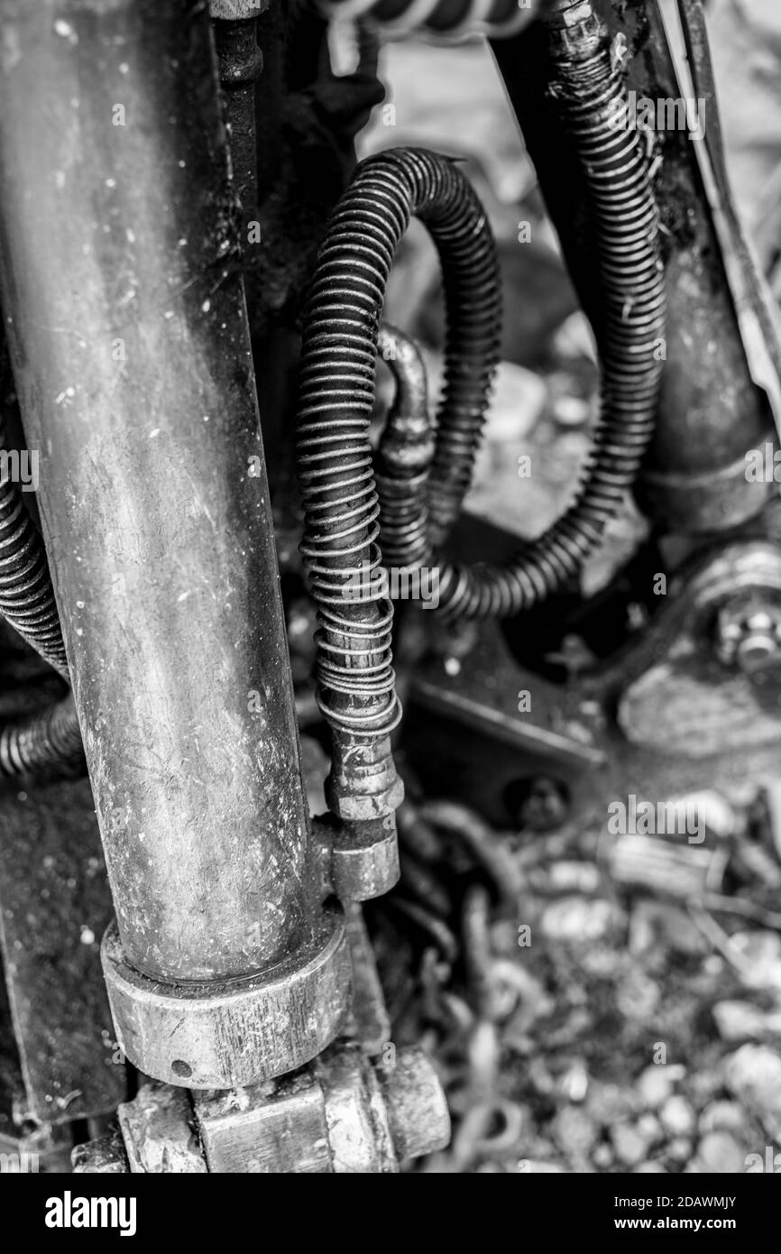 Hydraulic mechanism texture background Stock Photo - Alamy