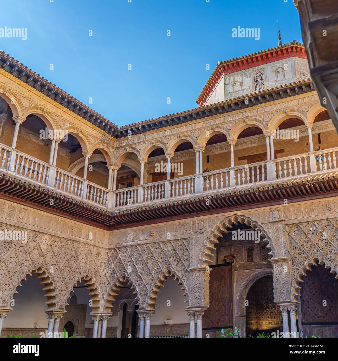 Palace of Alcazar in Seville, Famous Andalusian Architecture. Old Arab ...