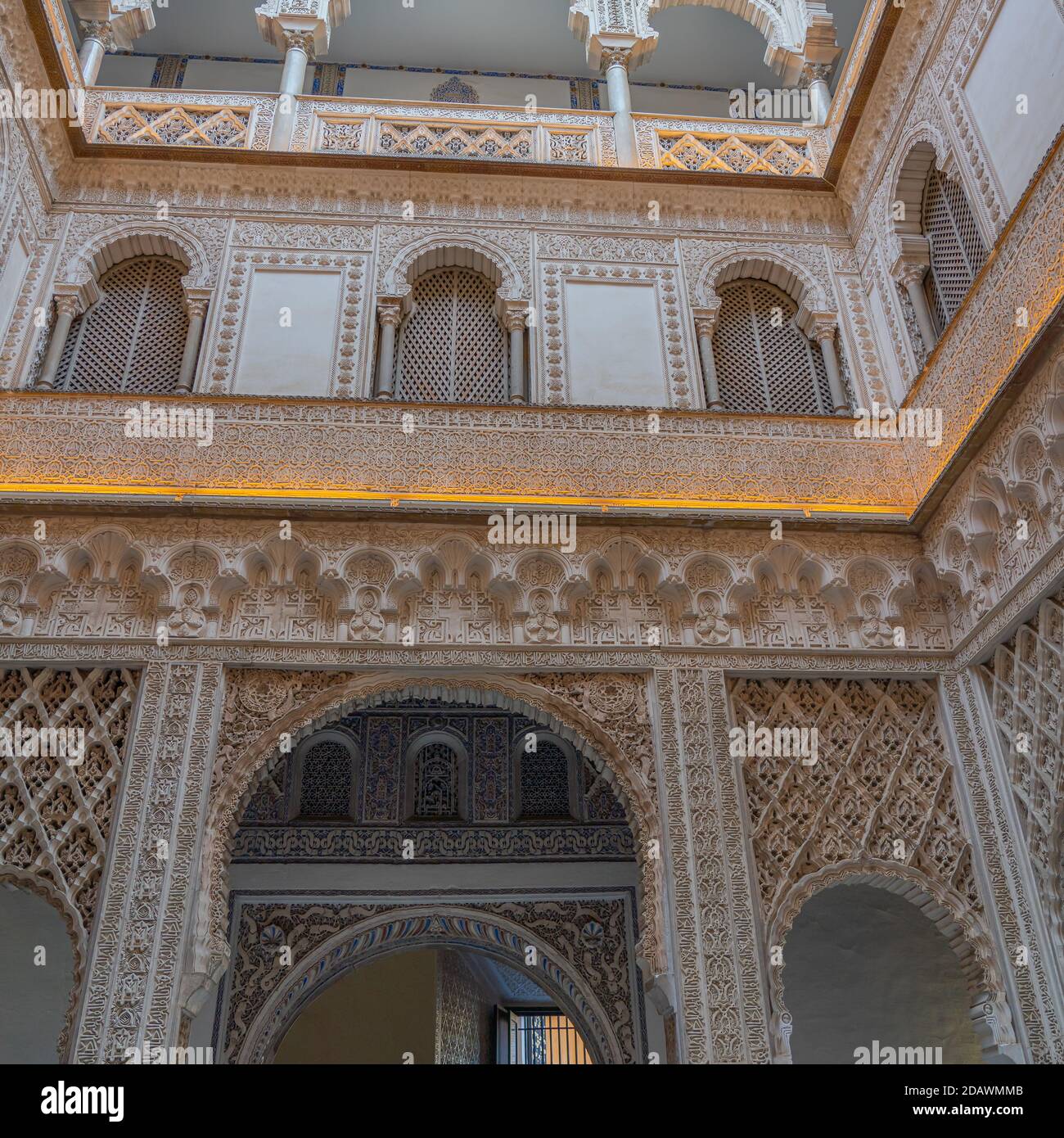 Palace of Alcazar in Seville, Famous Andalusian Architecture. Old Arab ...
