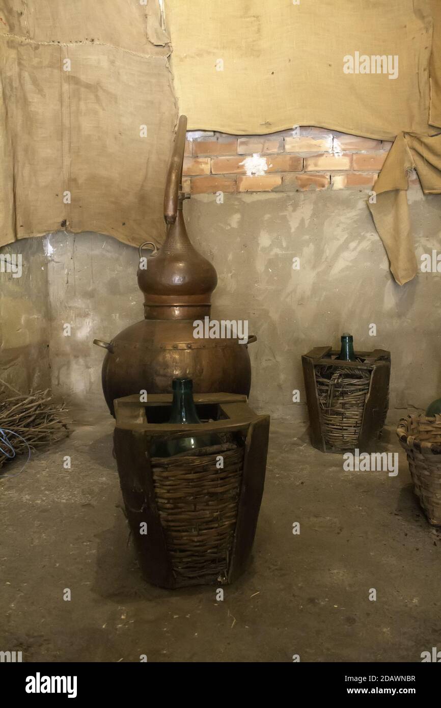 Old wine making equipment hi-res stock photography and images - Alamy