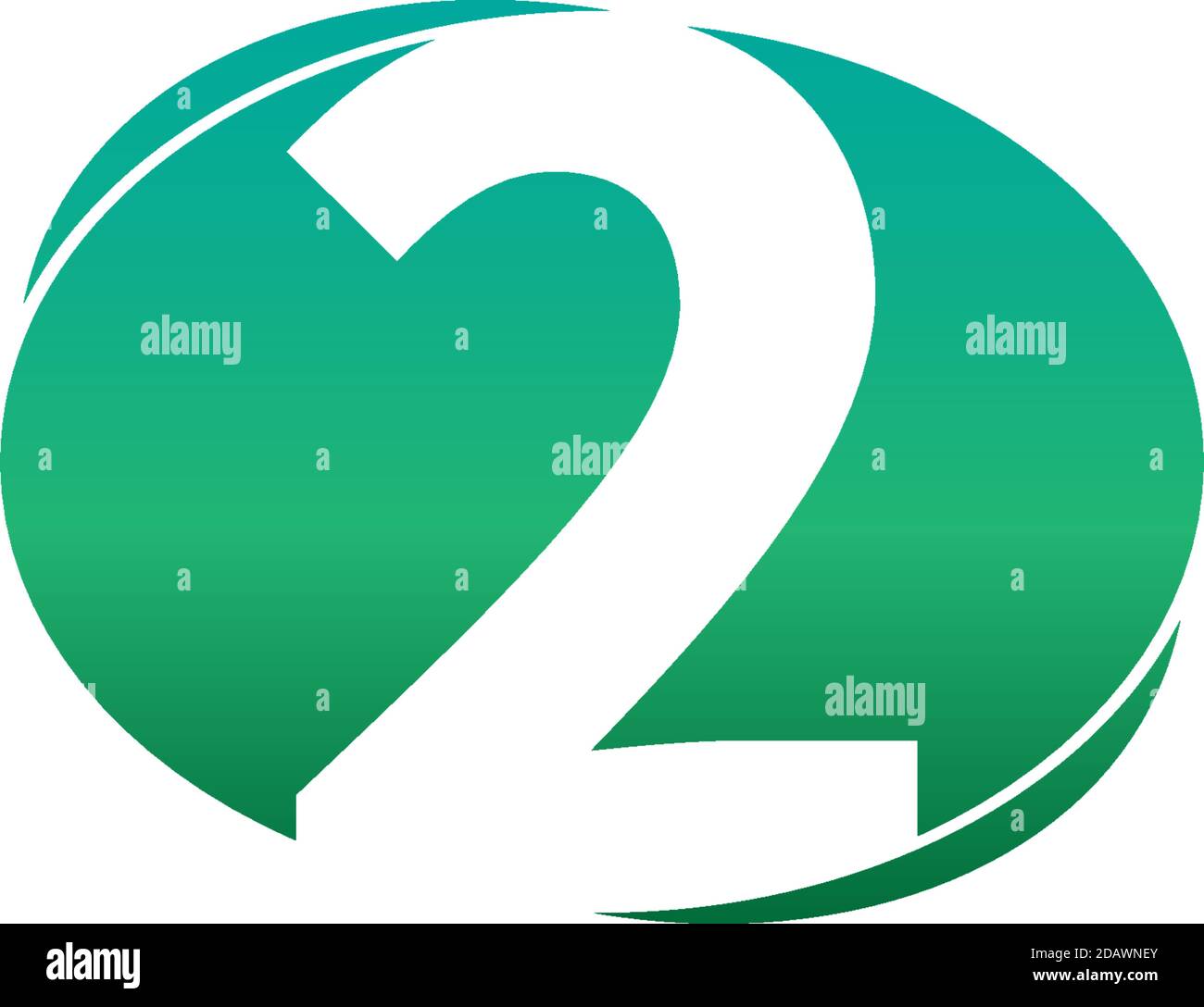 Number 2 icon logo creative design vector Stock Vector Image & Art - Alamy