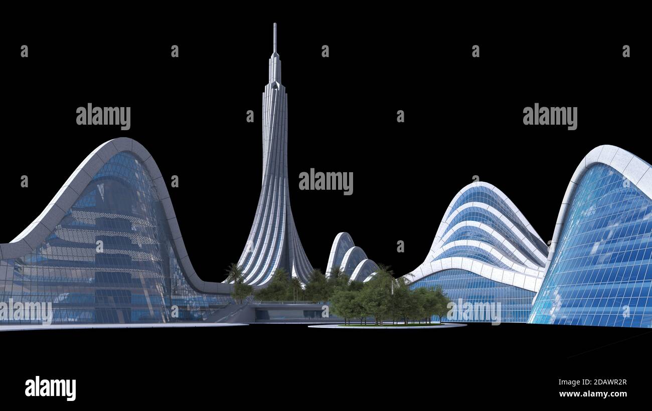Futuristic City Building Stock Photo - Alamy