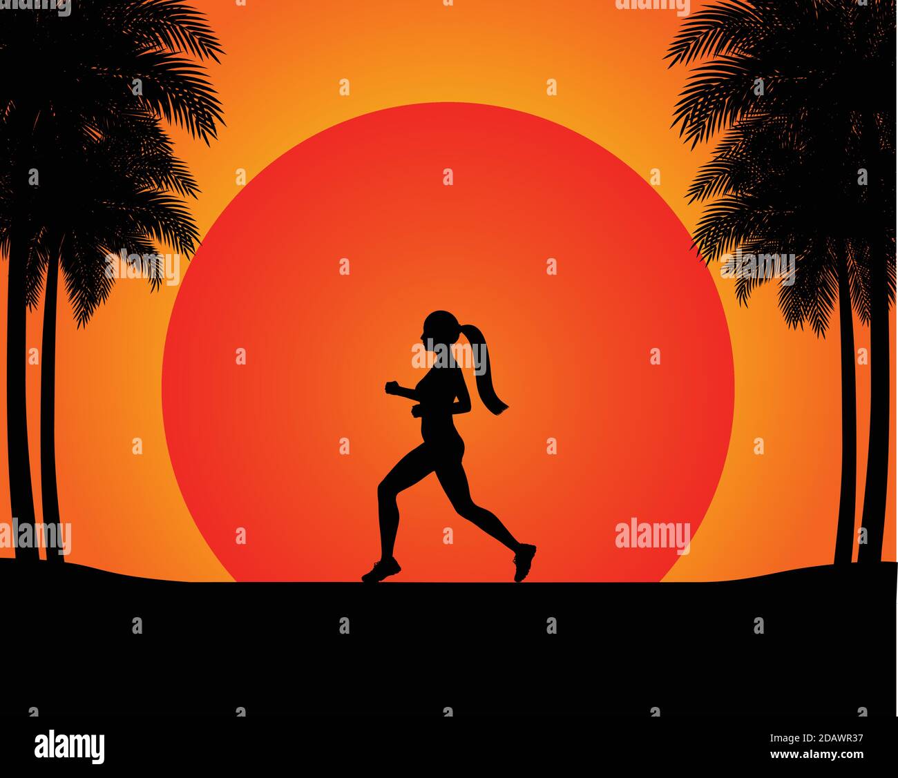 Race walk at the beach Stock Vector Images - Alamy