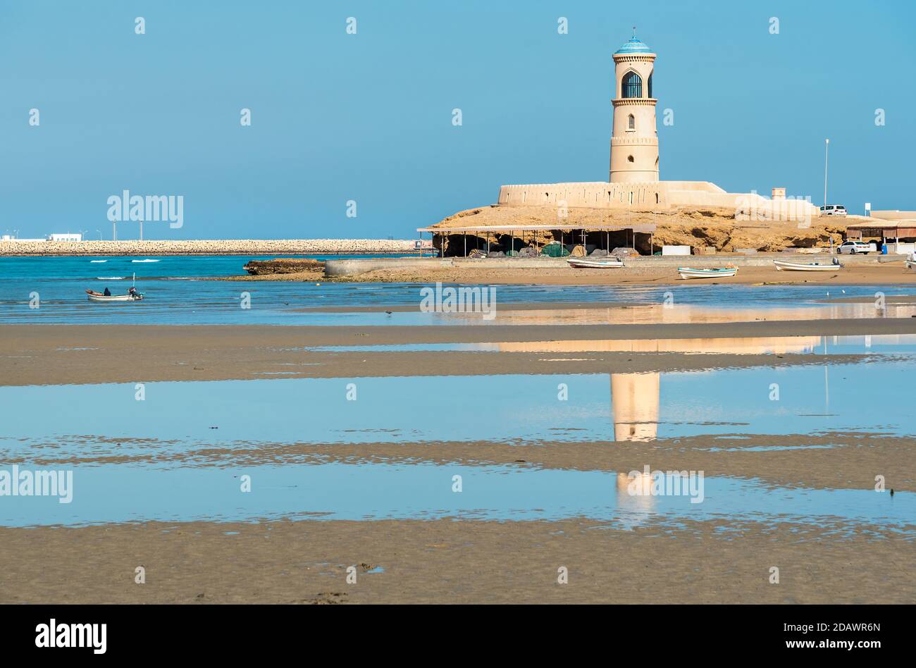 View of Al Ayjah Lighthouse in Sur, Sultanate of Oman Stock Photo - Alamy