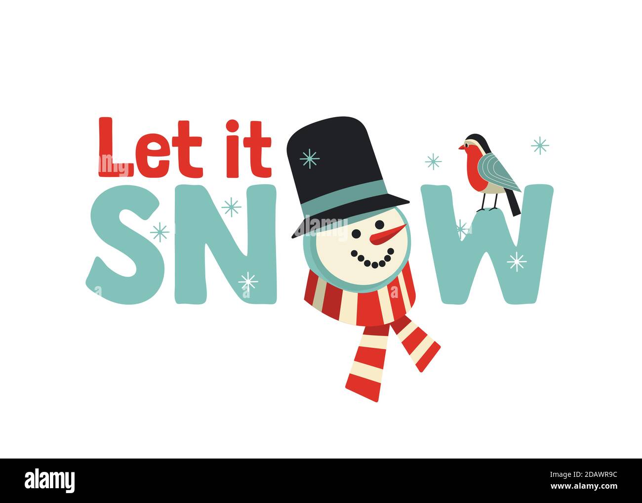 Snowman and lettering Cut Out Stock Images & Pictures - Alamy