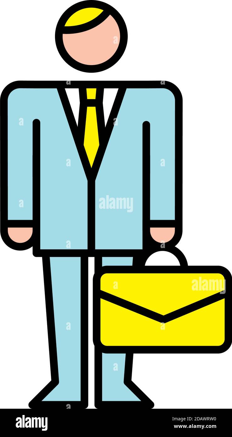 business man with portfolio avatar character vector illustration design ...