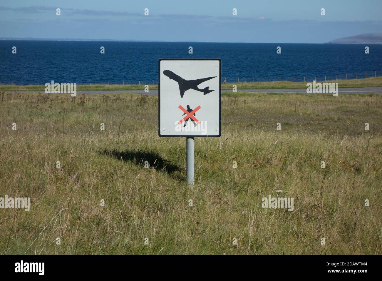 attention air traffic warning sign near the runway at an airfield Stock ...