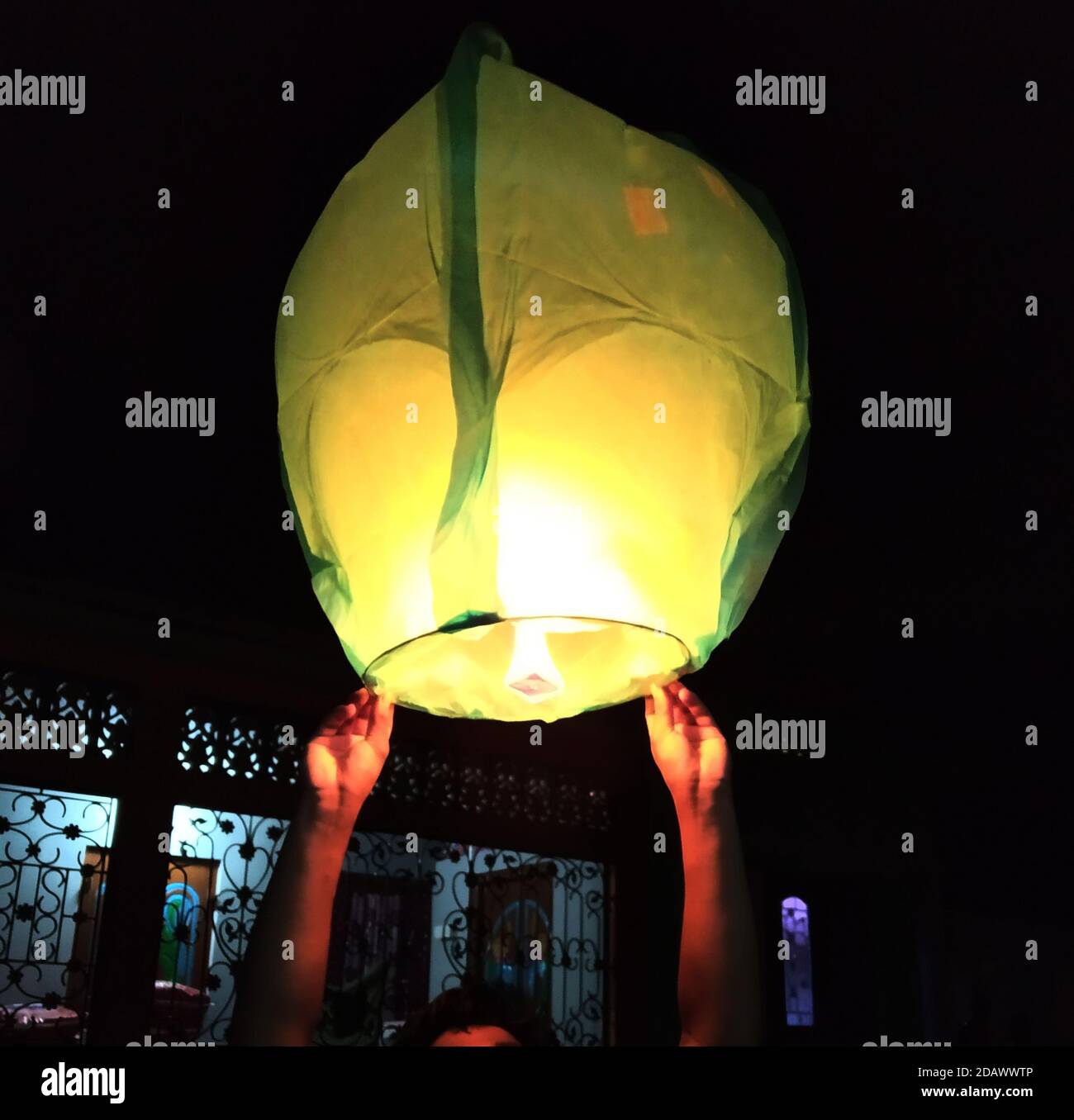 Sky lantern being floated at sky Stock Photo - Alamy