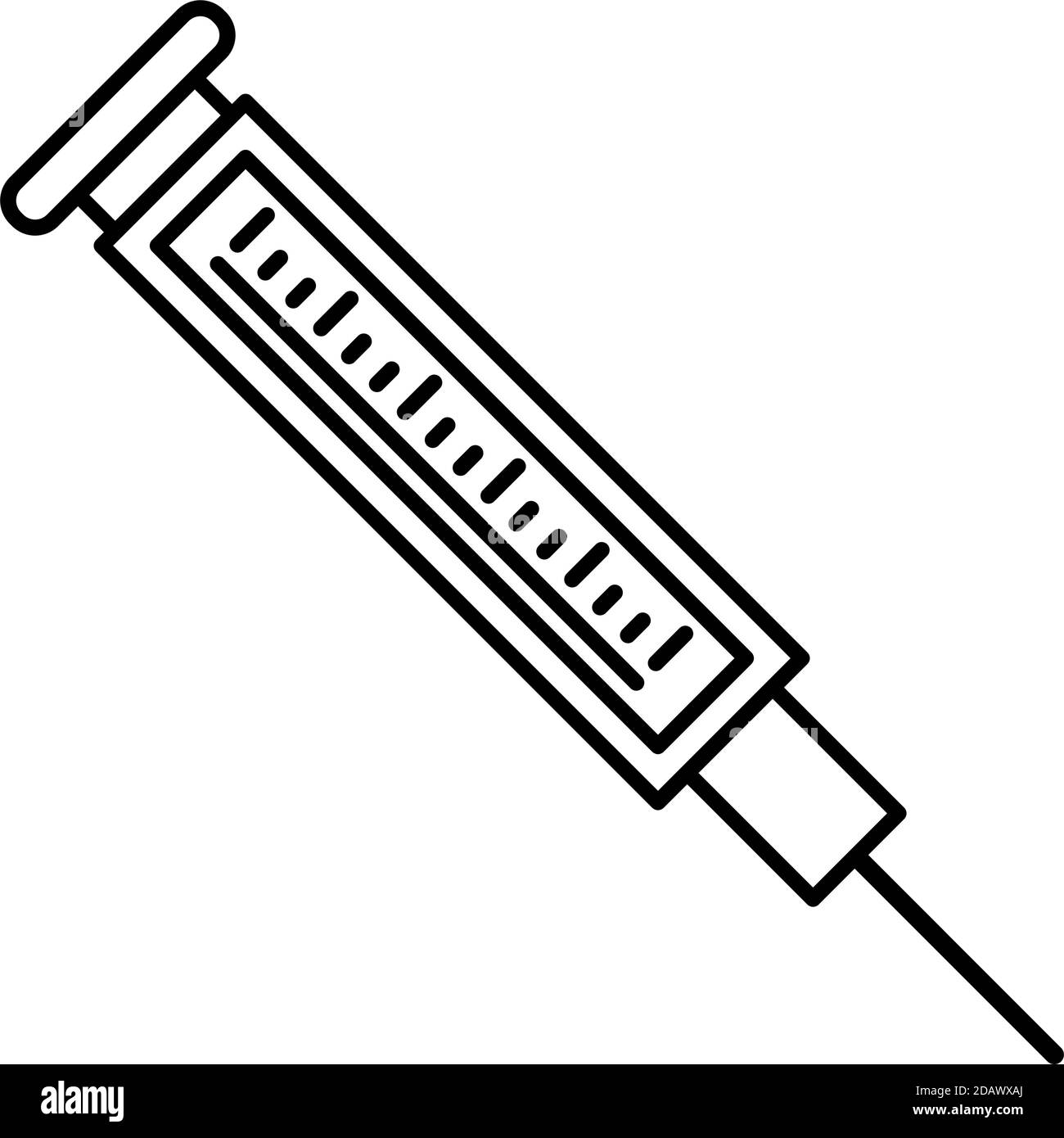 injection vaccine medical line style icon vector illustration design ...