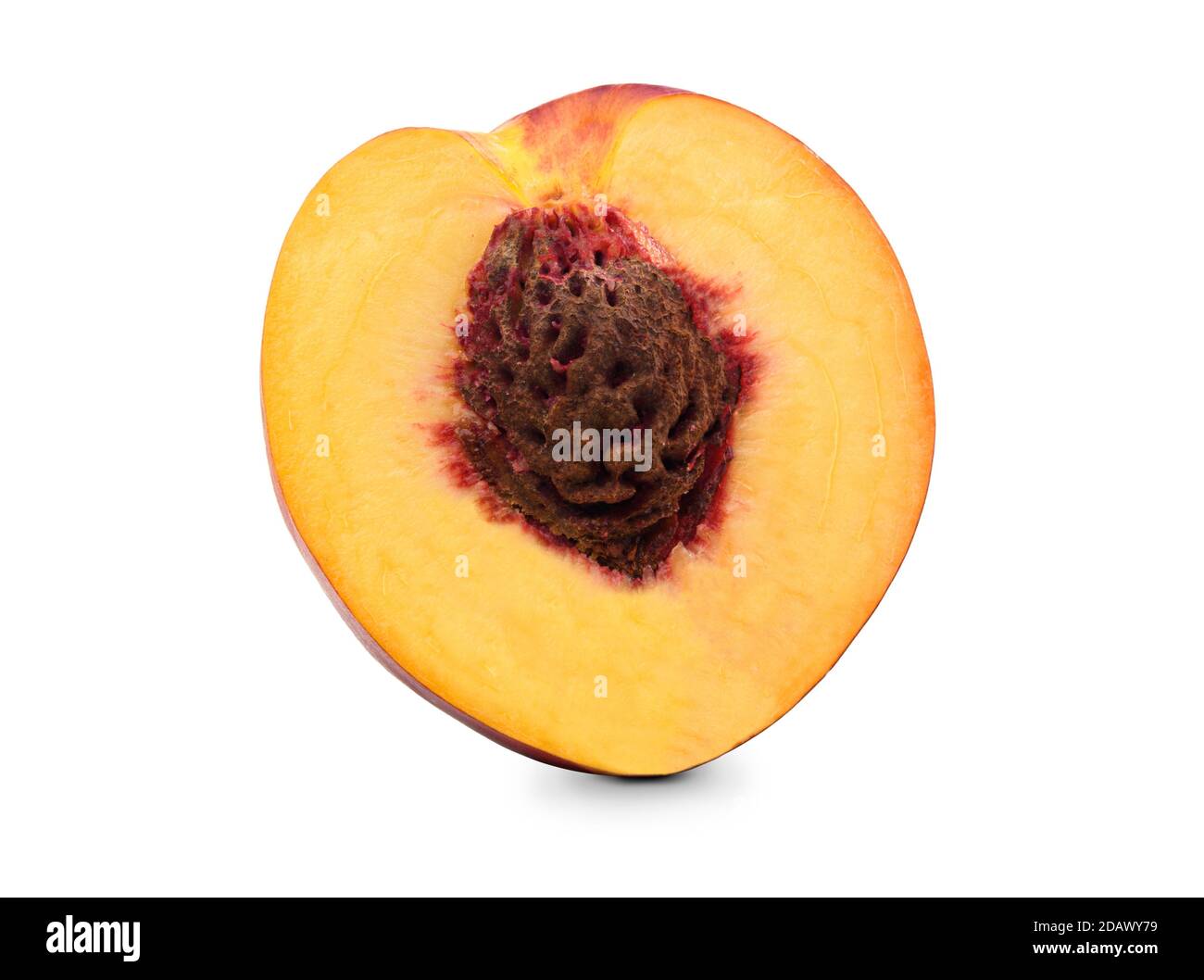 Ripe peach one segment cut hi-res stock photography and images - Alamy