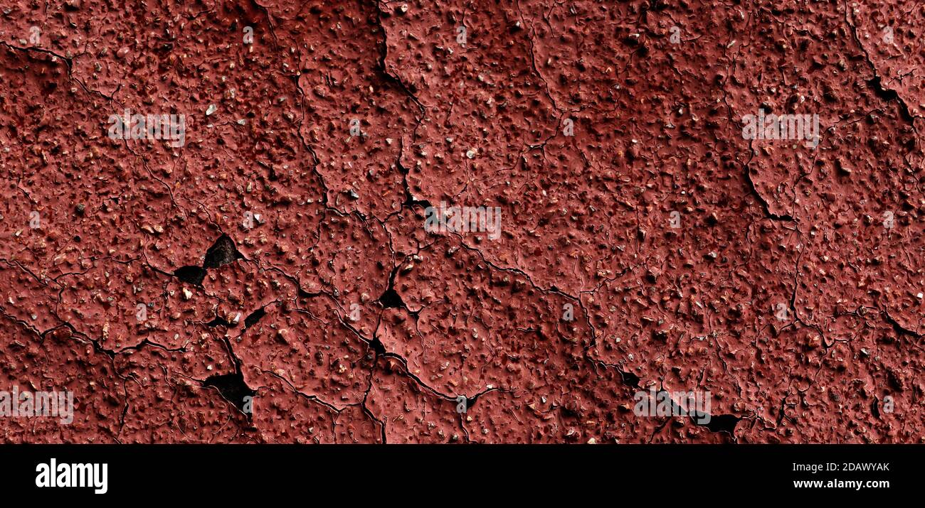 Abstract red cracked paint texture. Old dirty wall background. Red ...
