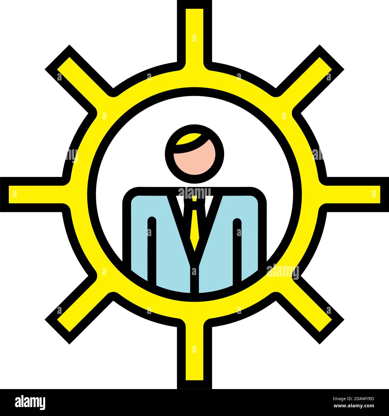 business man in gear avatar character vector illustration design Stock ...