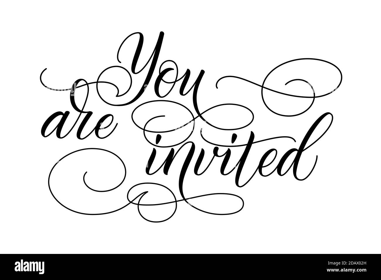 Brush calligraphy You are Invited Stock Vector Image & Art - Alamy