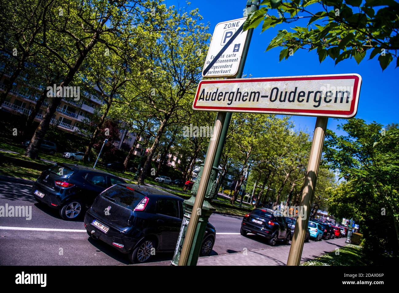 Illustration shows the name of the Auderghem - Oudergem municipality on ...