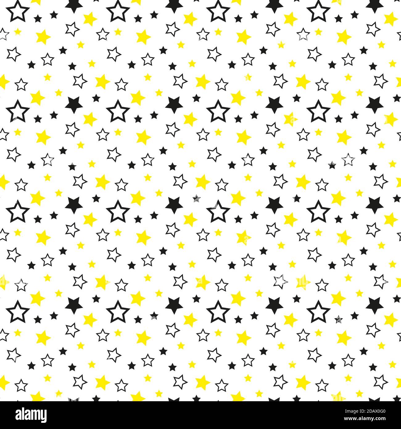 Gold, yellow and black stars. Shining stars seamless white background ...