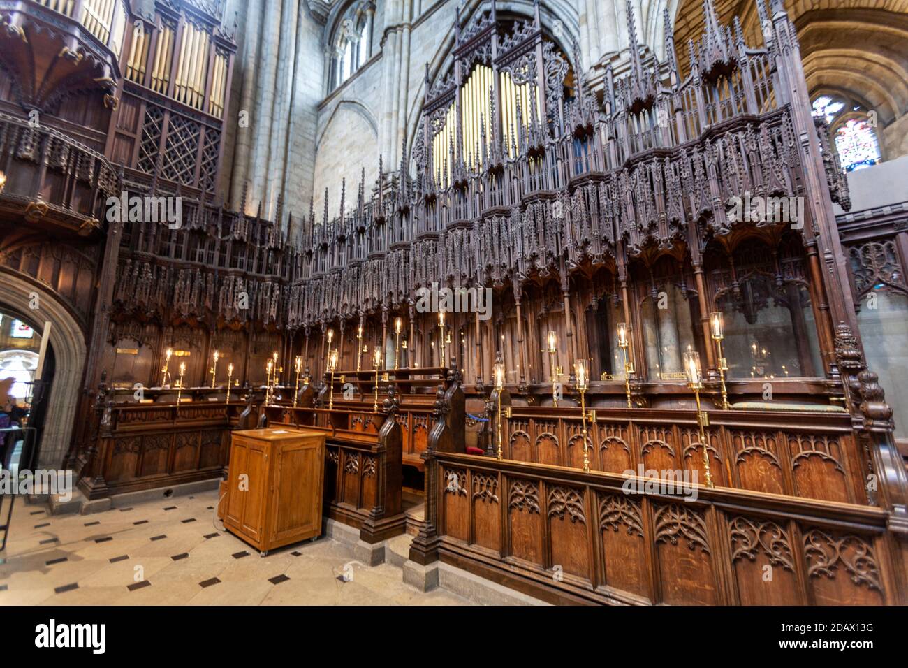 Choir stall, Ripon Cathedral, Ripon, North Yorkshire, England, UK Stock ...