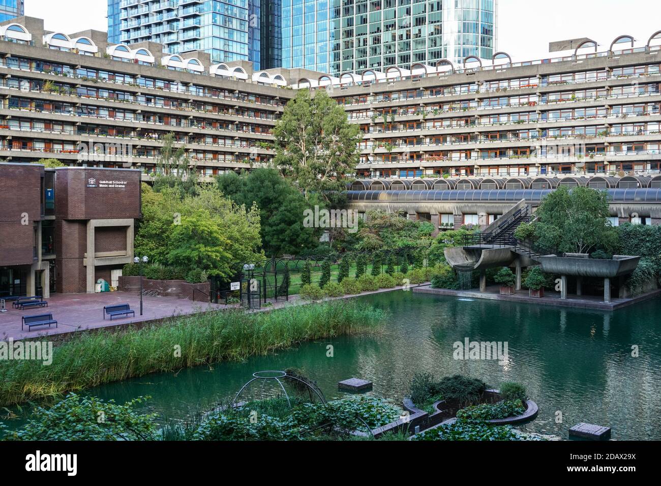 Residential buildings in the Barbican Estate, London England United ...