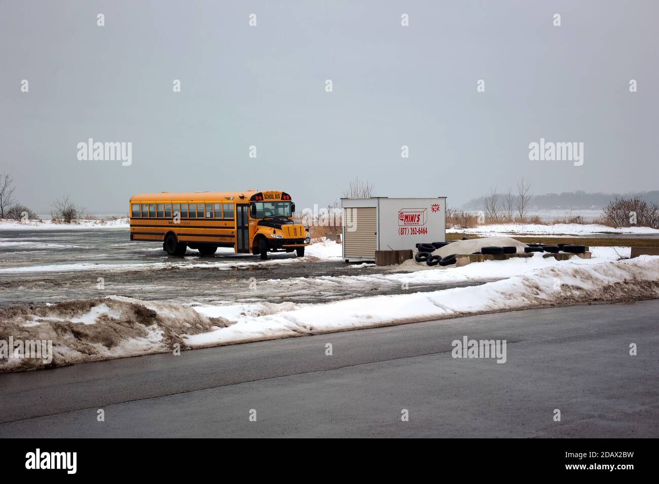 School Bus parked up at the end of Steele Street for the Christmas ...