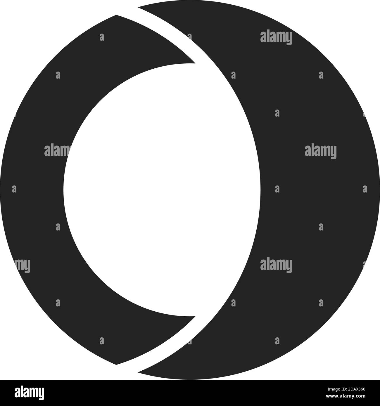 Abstract rounded geometric shapes in a black circle. Minimal style logo ...