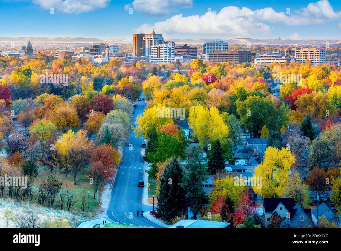 Fall in the city of trees Boise Idaho skyline Stock Photo - Alamy