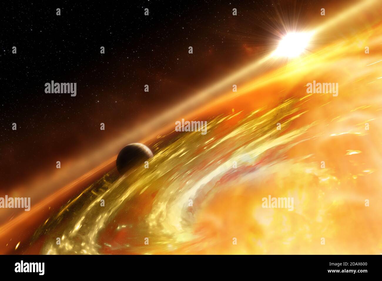 Planetary moon Phobos in clouds and Mars planet. Eclipse. Collage ...