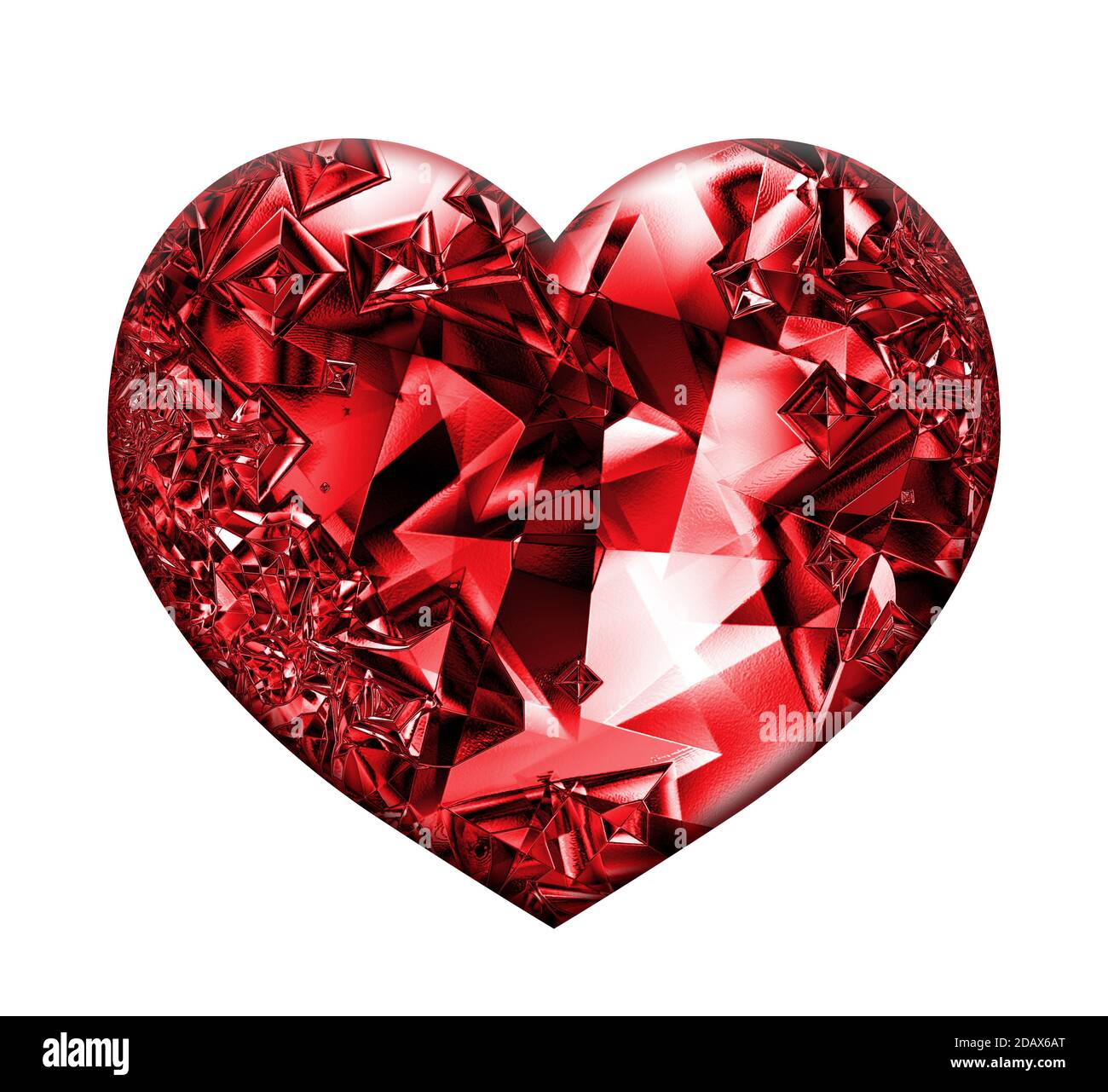 Red heart shaped rubin or precious stone rendering illustration Stock ...