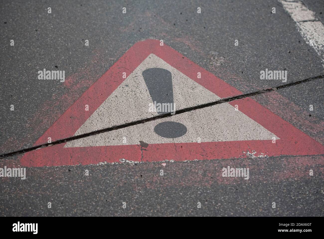 Attention traffic or road sign, red triangle as warning notice Stock ...