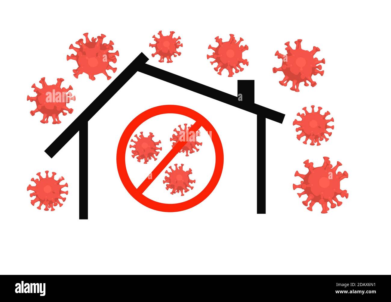 Stay home concept red Cut Out Stock Images & Pictures - Alamy