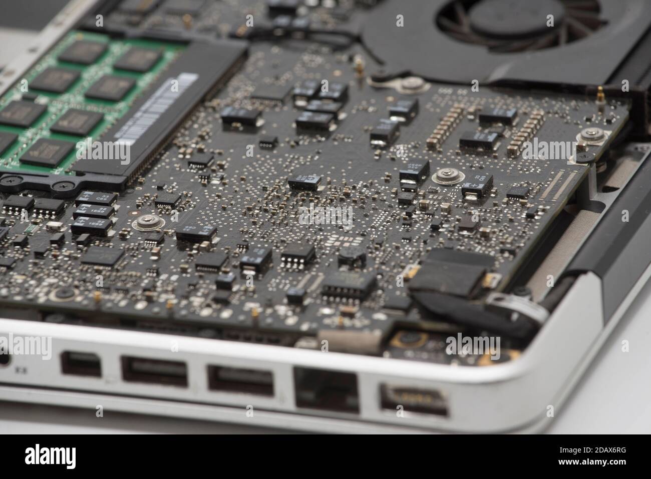 motherboard and circuits of a computer, inner structure and design of a ...