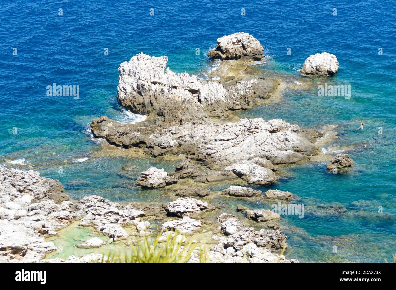 Rocks in the coast of Zingaro natural reserve, Sicily, Italy Stock ...
