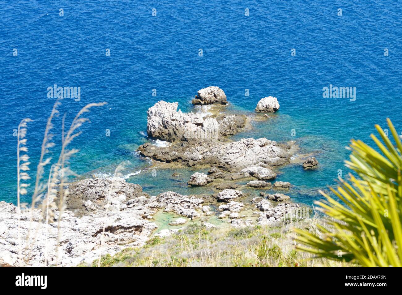 Rocks in the coast of Zingaro natural reserve, Sicily, Italy Stock ...