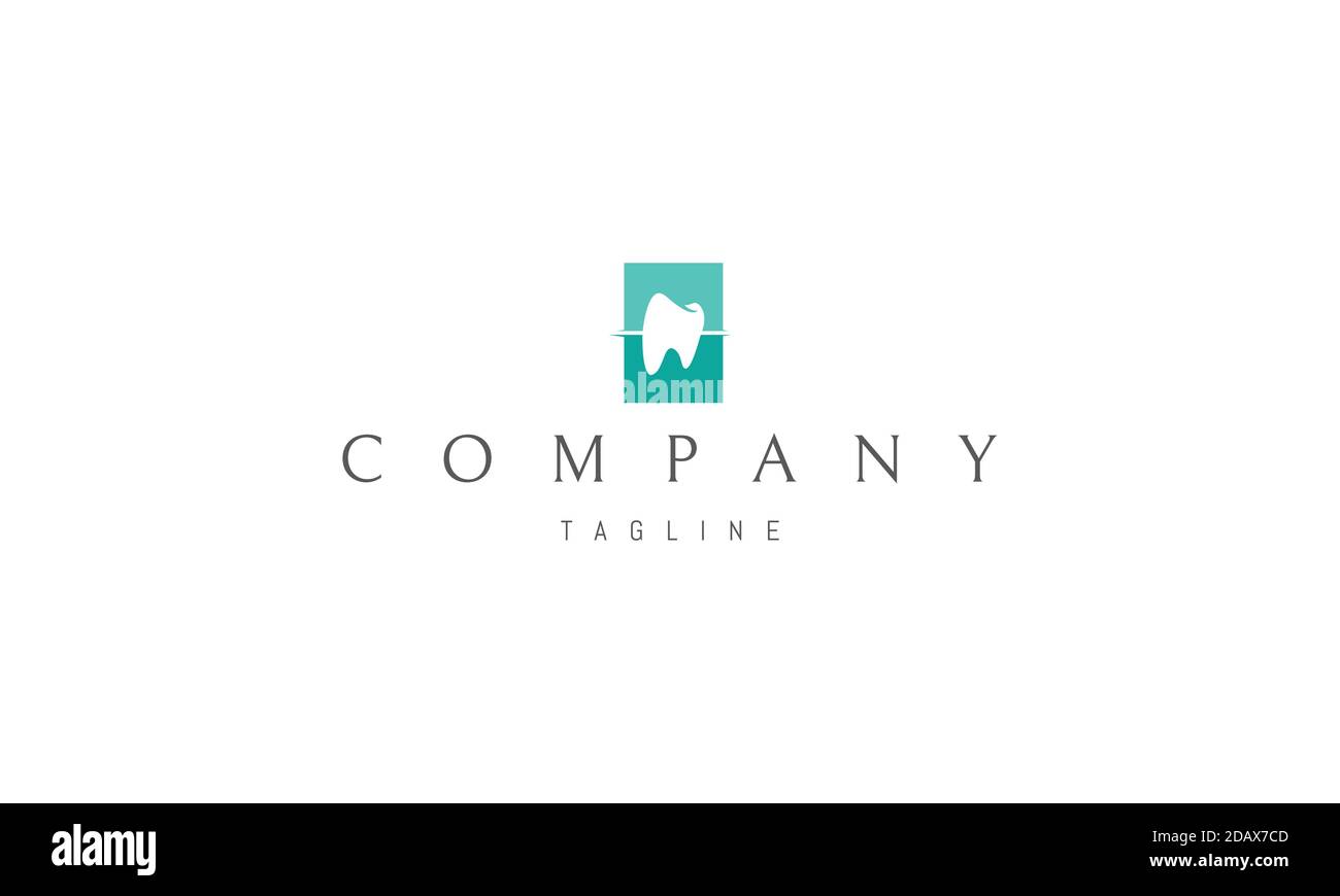 Vector logo on which the abstract image of the silhouette of a tooth in ...