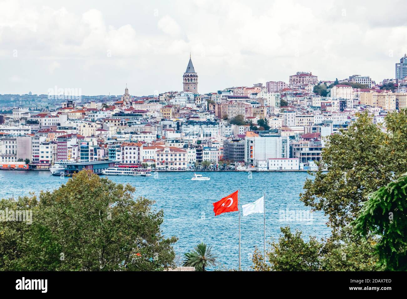 Panorama view of Istanbul with mosques and the Bosphorus. Attractions ...