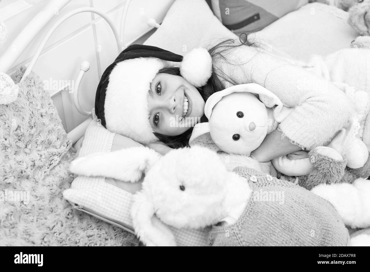 Make a wish, say good night. Happy child go to sleep on Christmas eve ...