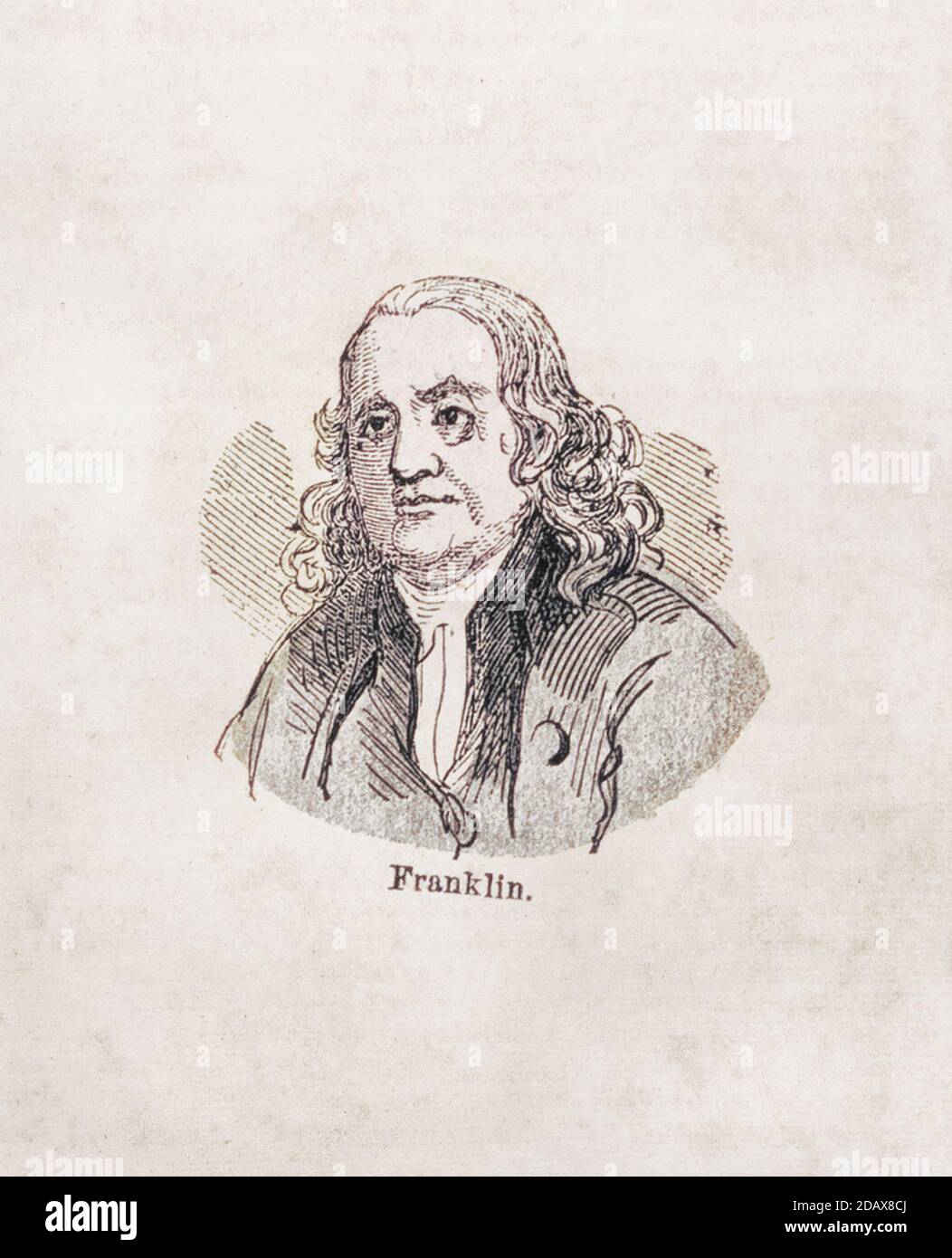 Engraving of Benjamin Franklin. 19th century Benjamin Franklin (1706 ...
