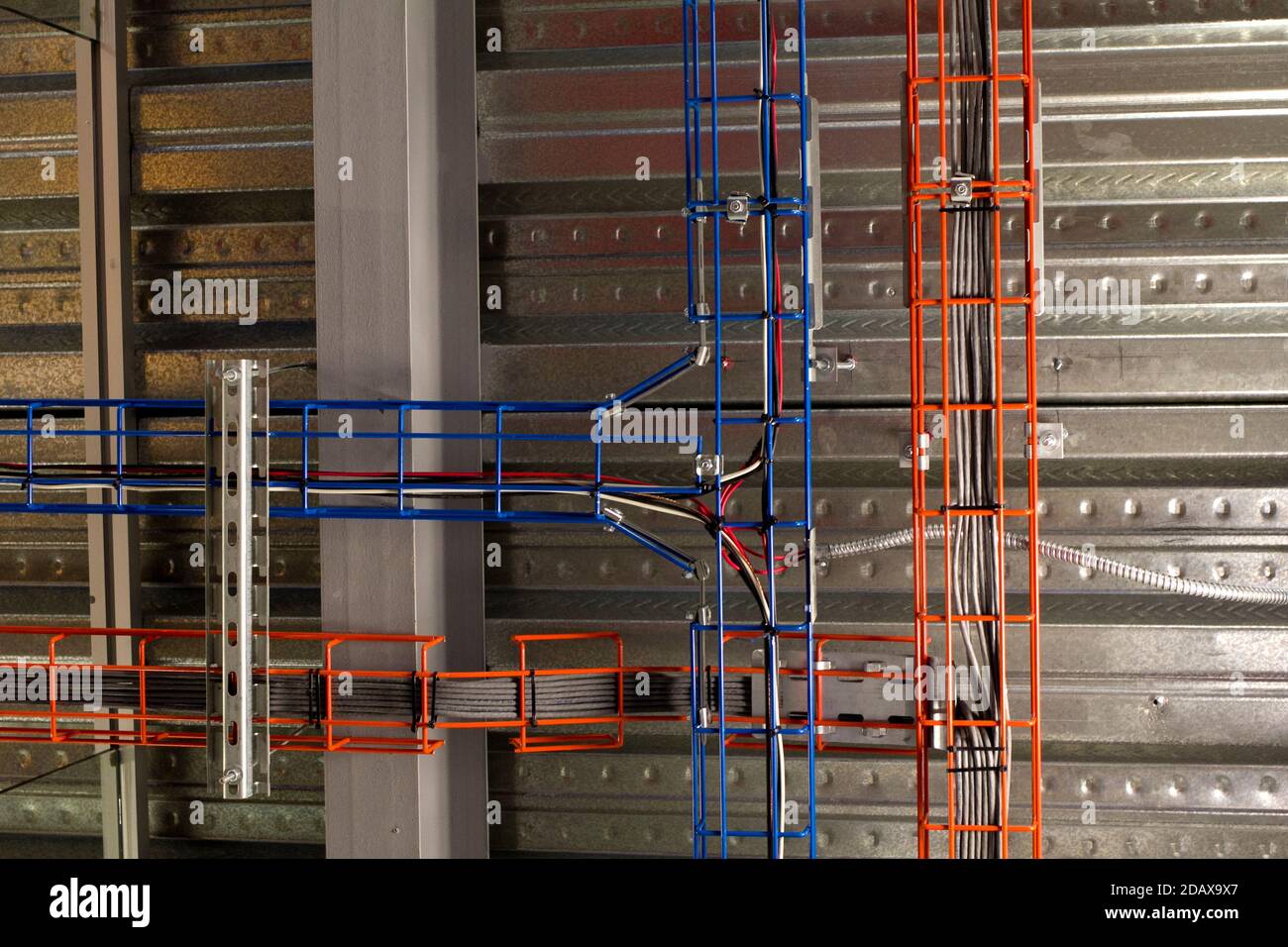 Cable ducting on the roof of a building Stock Photo - Alamy